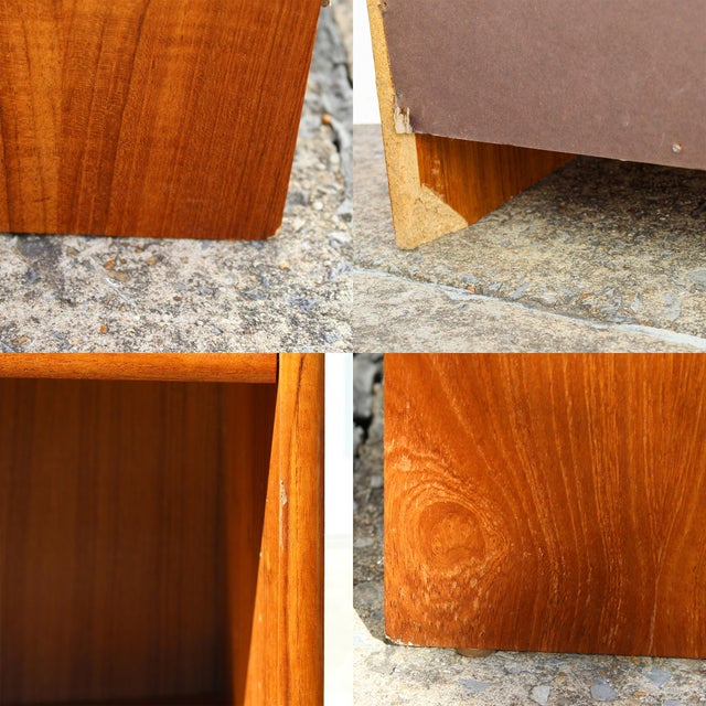 1970s Vintage Danish Modern Teak Veneer Book Shelf Bookcase | Chairish