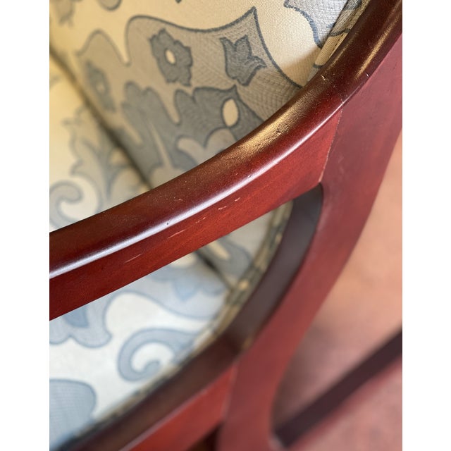 1960s Upholstered Cherry Rocking Chair | Chairish