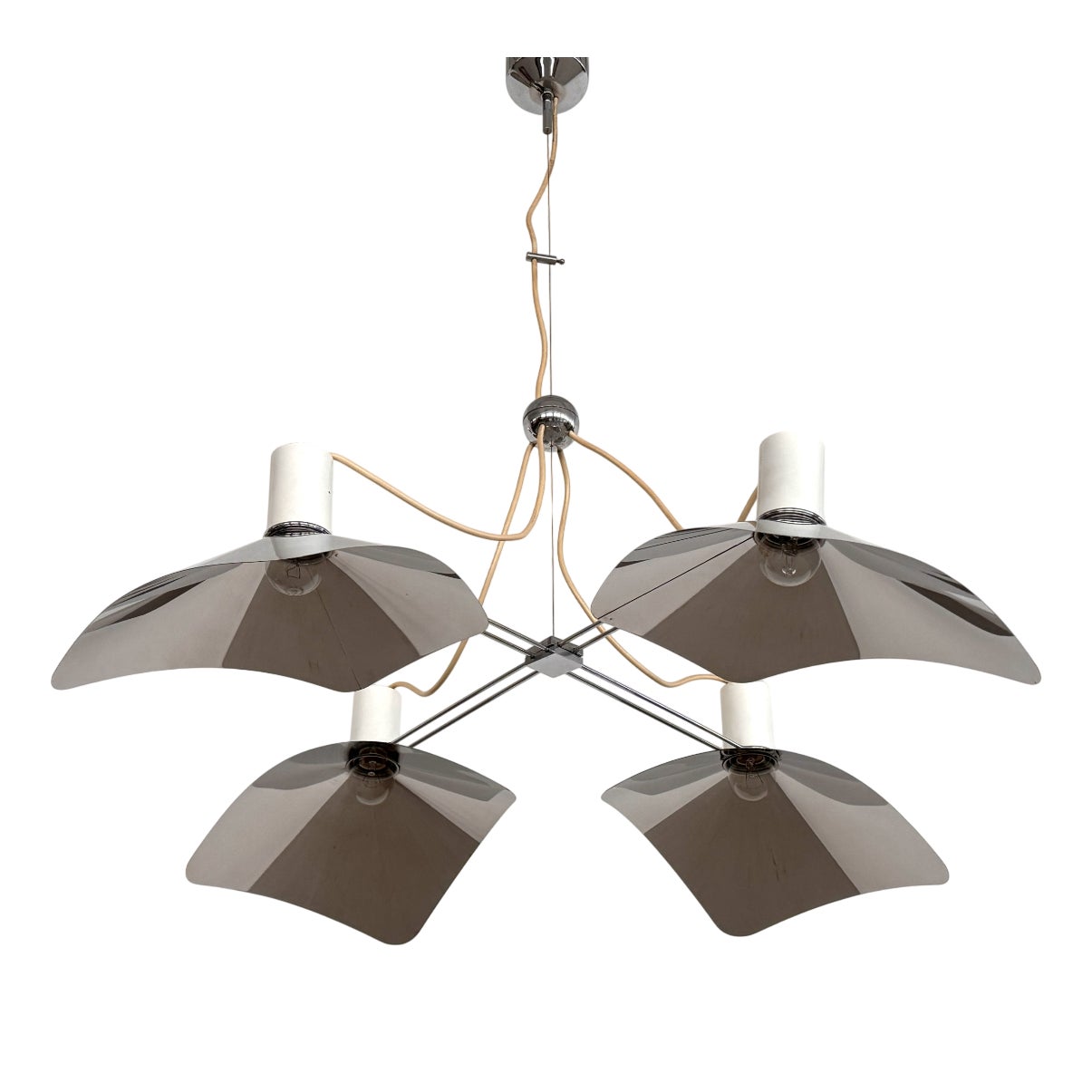 Mid-Century Modern Corolla Pendant Light in Chrome by Giovanni Grignani ...