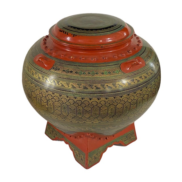 Museum Burmese Temple Offering Box /Vessel | Chairish
