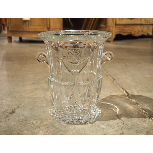 A French Crystal Champagne Bucket With Escutcheon | Chairish