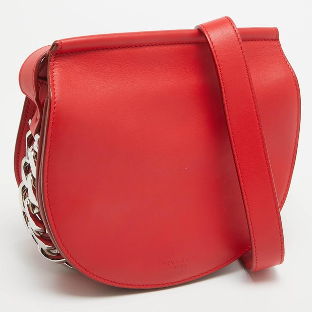 Givenchy Red Leather Mini Infinity Crossbody Bag | Chairish