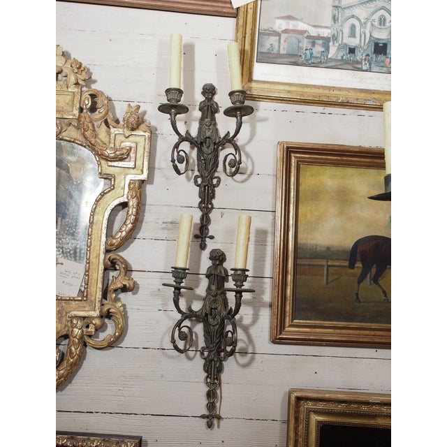 19th Century Italian Patinated Bronze Sconces Pair Chairish