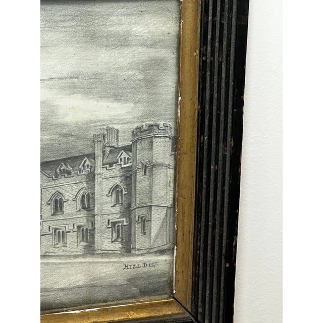Early 19th Century Georgian Drawing of Gisborne Court at Peterhouse St ...