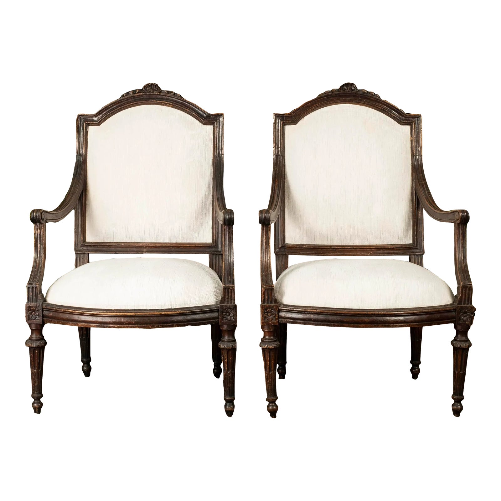 Pair of 18th Century Tuscan Walnut Chairs | Chairish