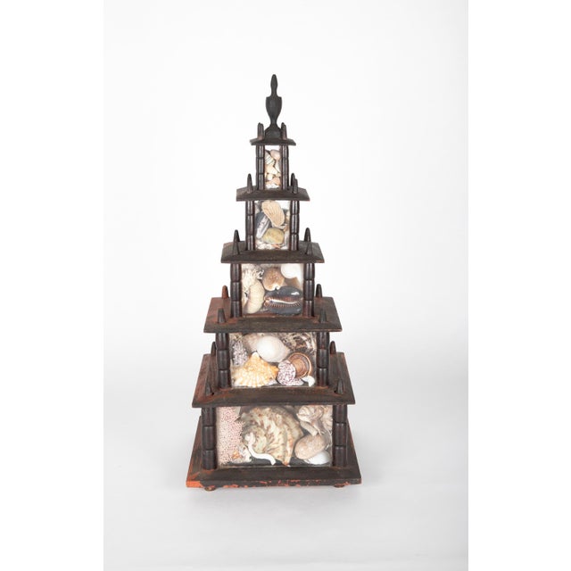 19th Century New England Painted Wood Sea Shell Folly | Chairish