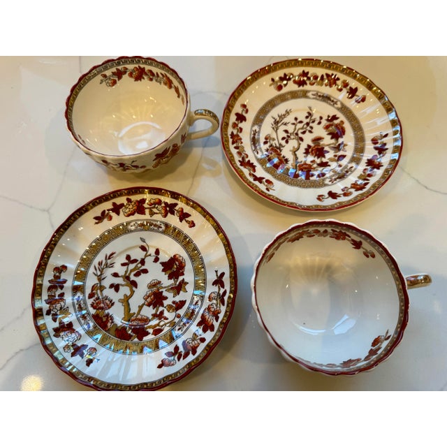 1950s Spode “Indian Tree” Tea Cups & Saucers – Set of 2 | Chairish
