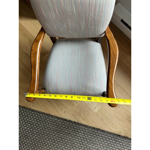 Vintage Children’s Upholstered Wood Rocking Chair | Chairish