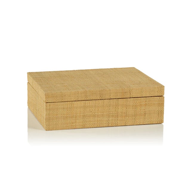 Large Natural Grasscloth Box | Chairish
