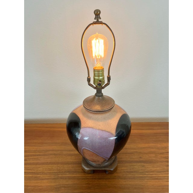 Mid Century Modern Drip Glaze Ceramic Table Lamp | in the Style of ...