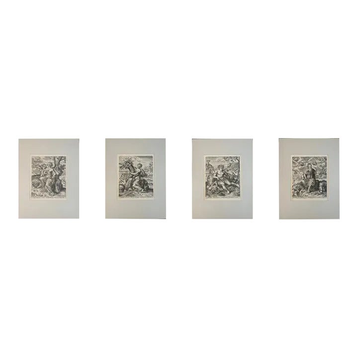 Suite of Late 16th Century Engravings of the Four Seasons After Lambert ...
