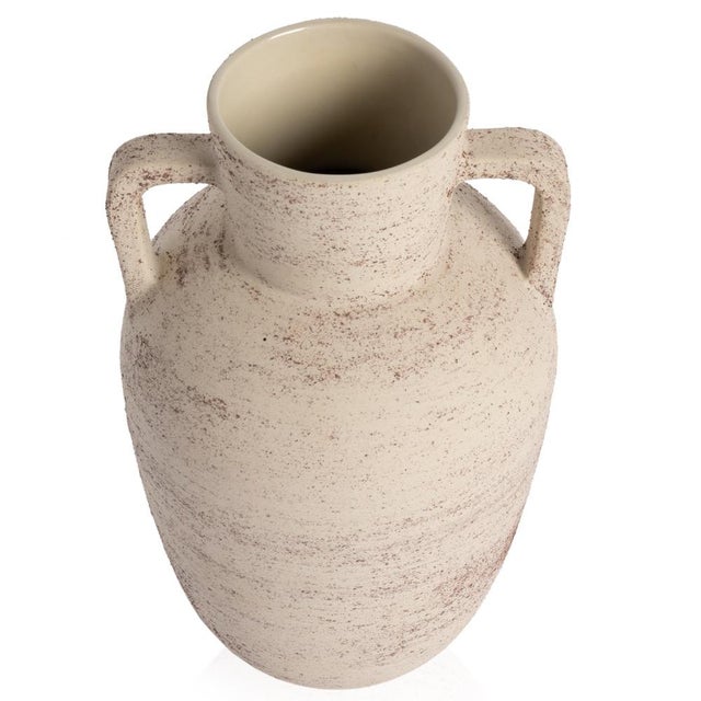 Four Hands Pima Vase, Distressed Cream | Chairish