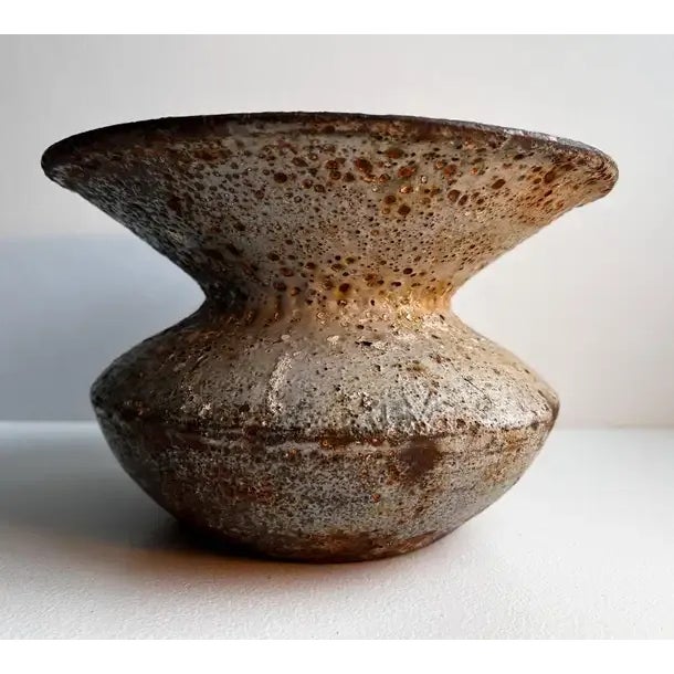 1930s Cast Iron Spittoon with Volcanic Glaze Patina in the Style of ...