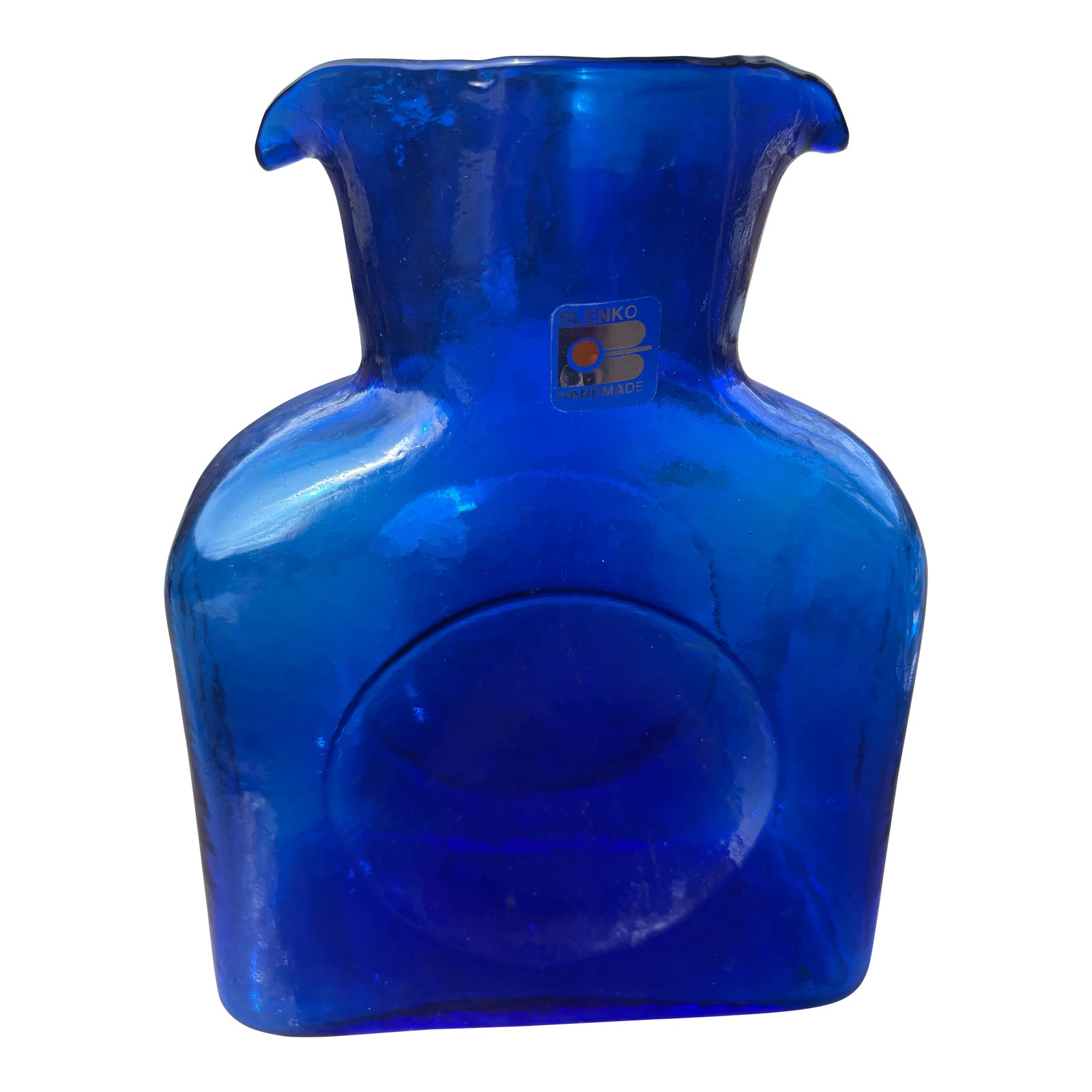 1960s Blenko Cobalt Water Bottle | Chairish