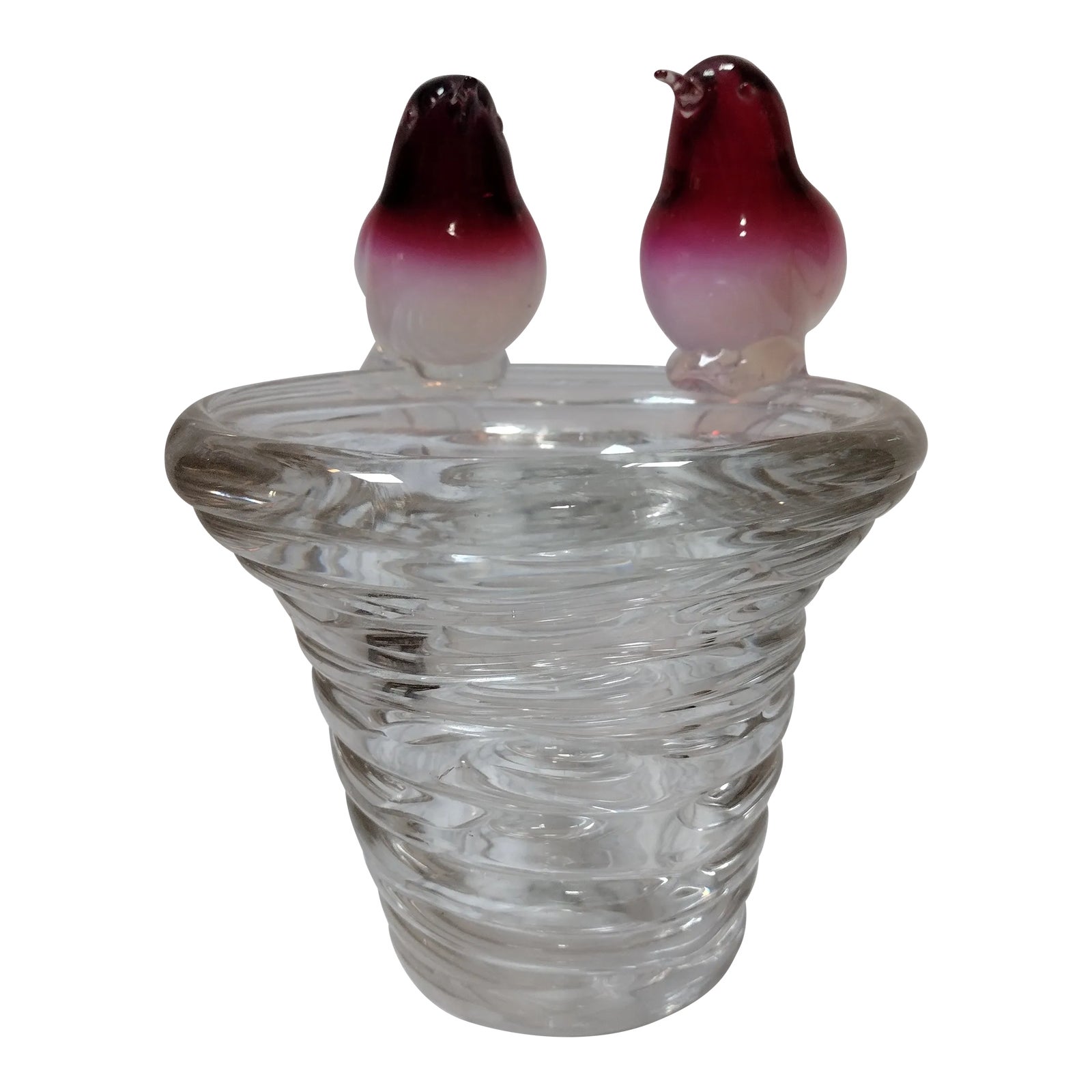 Mid 20th Century Venetian Glass Bird Nest Sculpture Attributed to ...