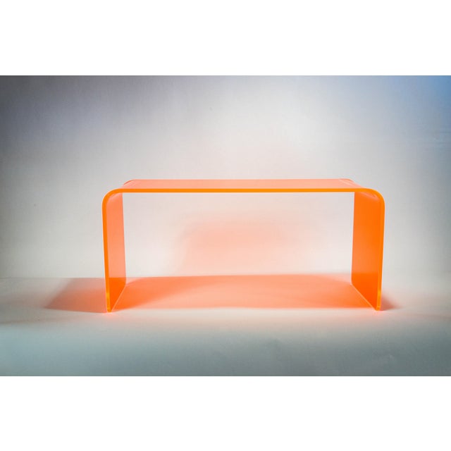 "Long Game" Coffee Table in Neon Orange | Chairish