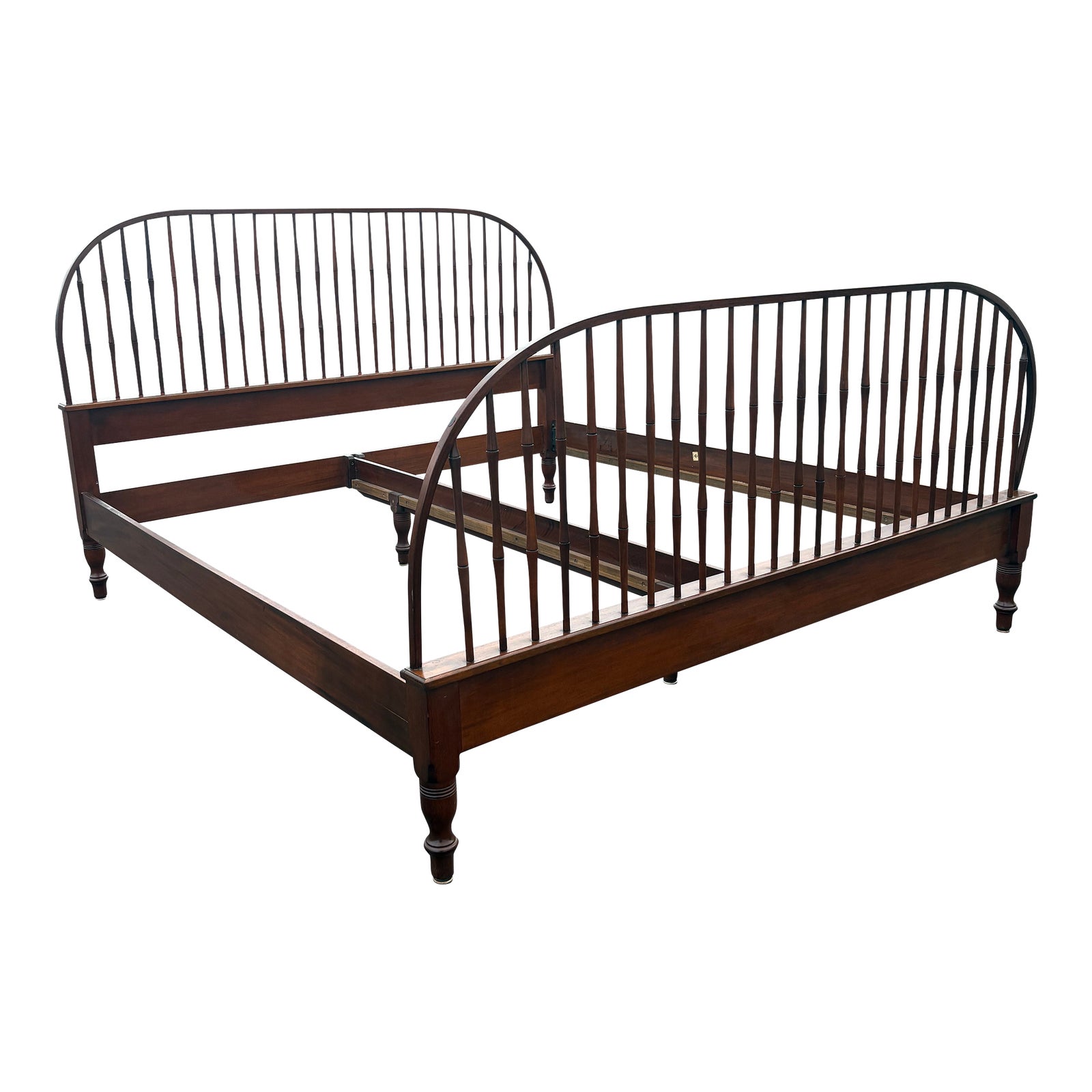 1950s Walnut King Size Windsor Bed Frame | Chairish