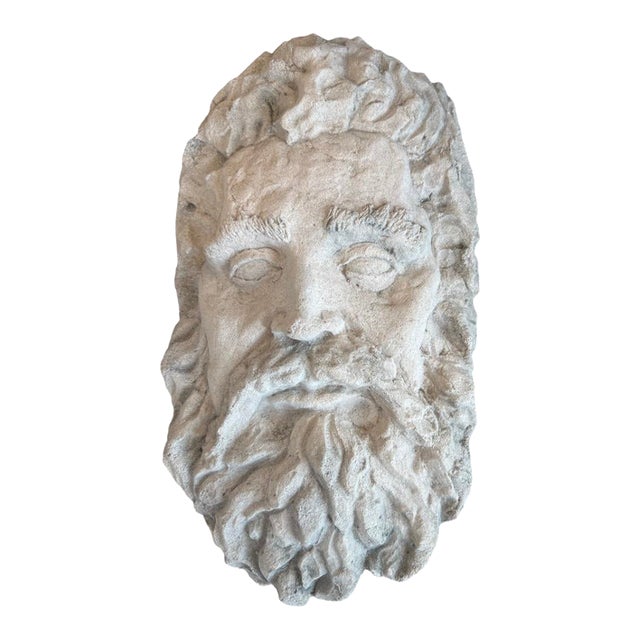 Vintage Concrete Italian Face | Chairish