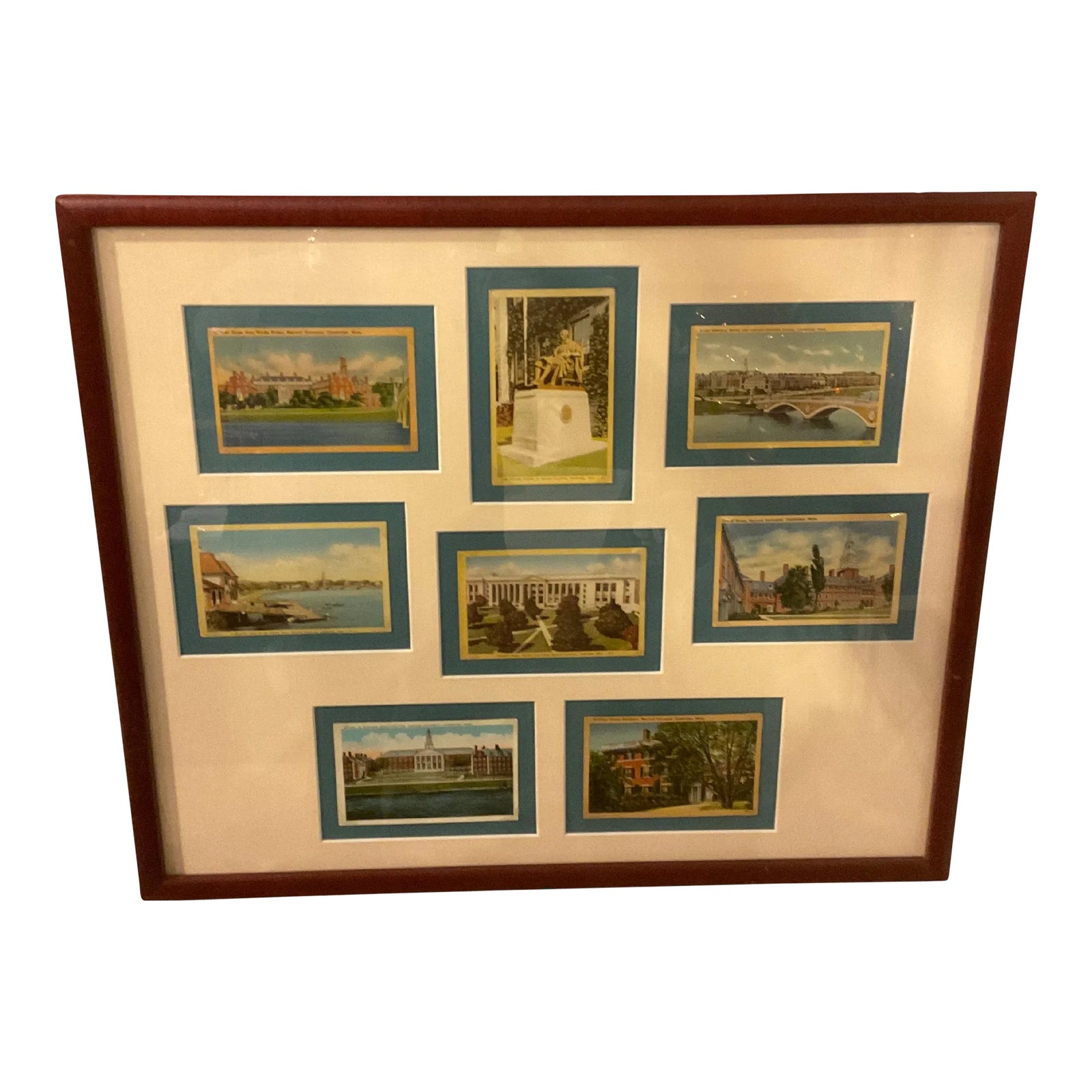 1920s Harvard Postcards Framed | Chairish
