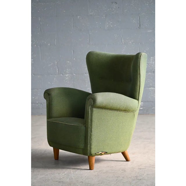 Danish Medium Highback Lounge Chair From the 1940s | Chairish