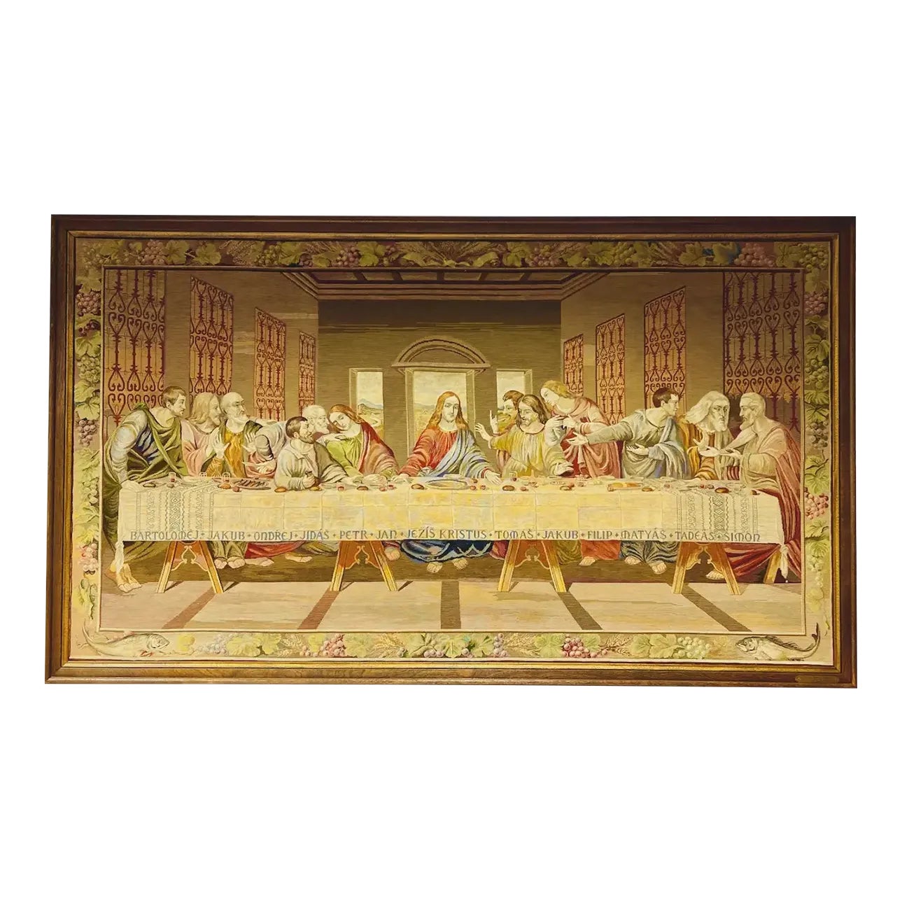 Large Embroidered 19th Century Tapestry After Da Vinci's the Last ...