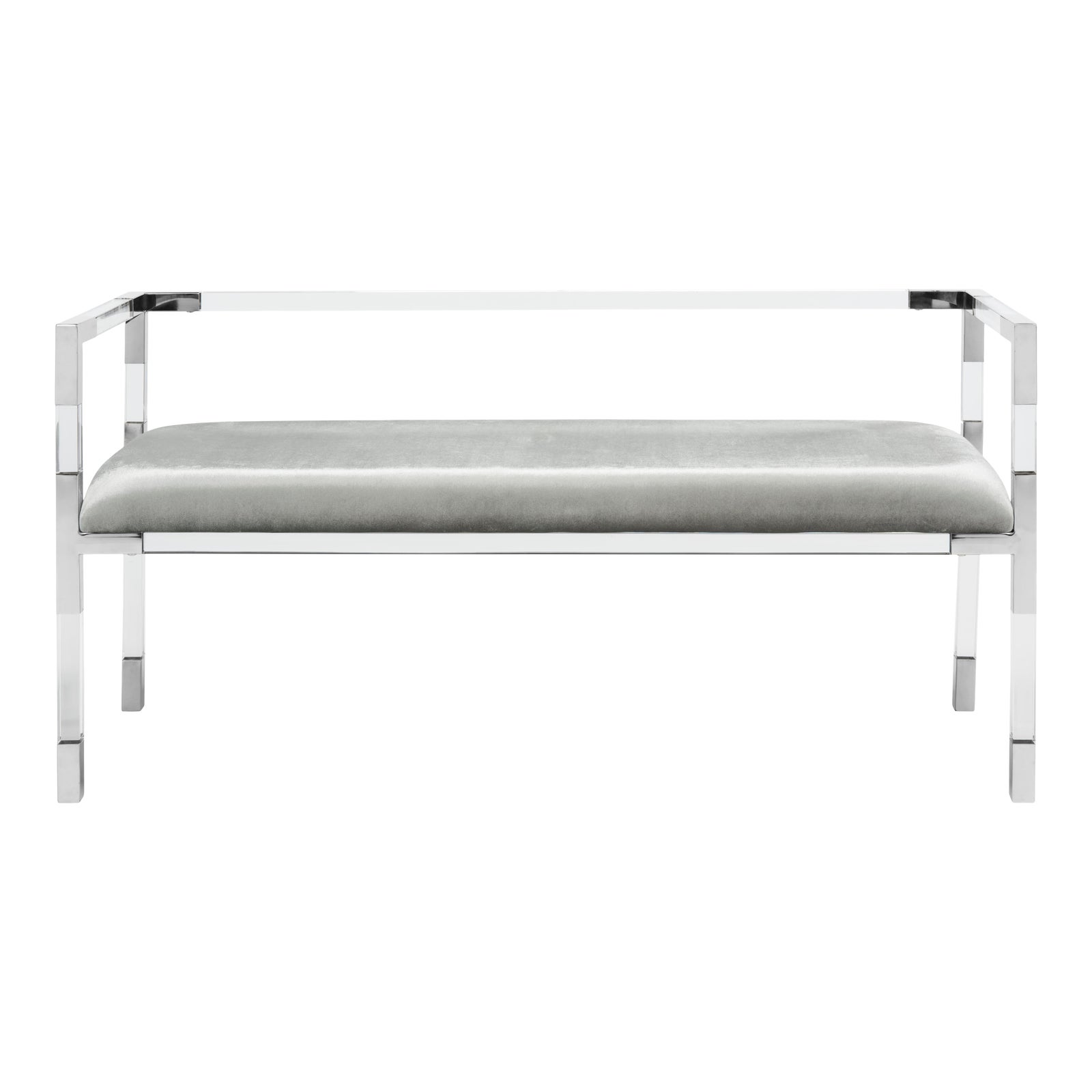 Acrylic Bench in Chrome | Chairish