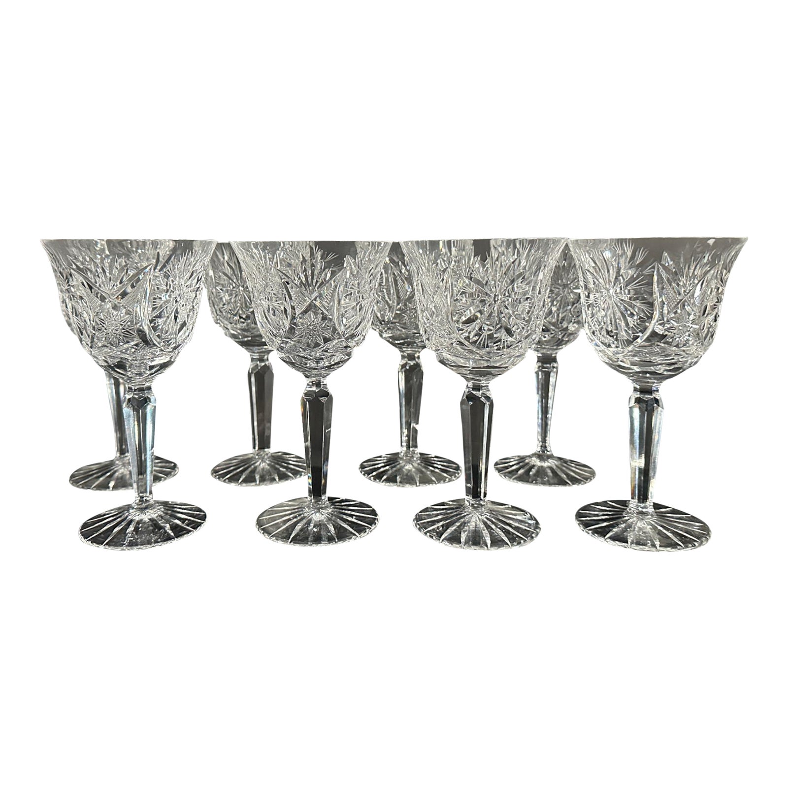 Set of 8 Edgar by Kobani Crystal Claret Wine Glasses, Circa 1980 | Chairish