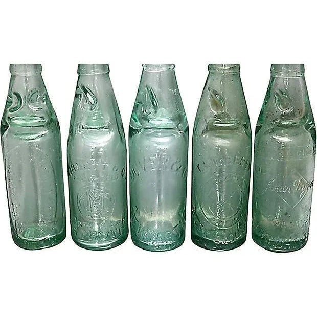 Antique Codd-neck Soda Bottles - Set of 5 | Chairish