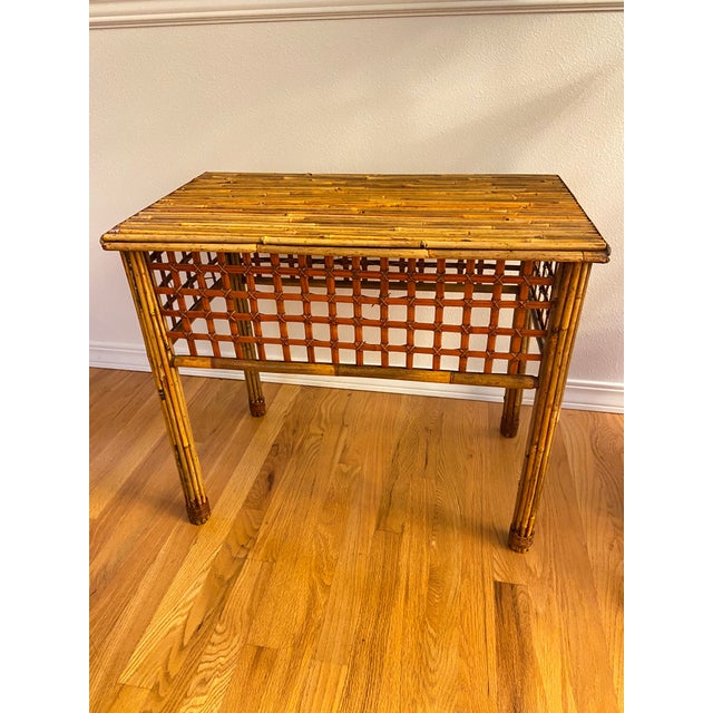 1970s Vintage Mcm Bamboo Side Table | Chairish