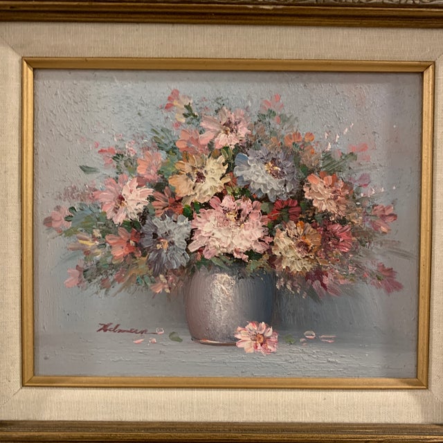 Vintage Original Signed Robert Helman Floral Painting | Chairish