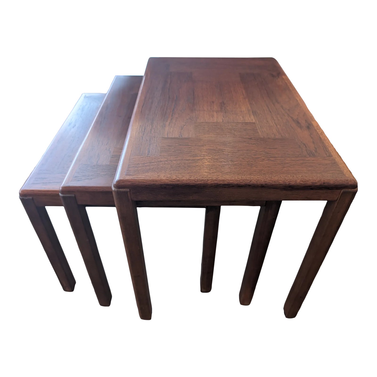 1970s Teak Danish Modern Patchwork Nesting Tables by Vejle Stole ...