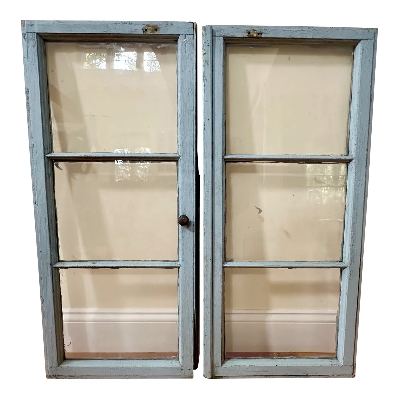 Set of 2 Three-Paned Windows/Cabinet Doors for Display/Art Projects ...