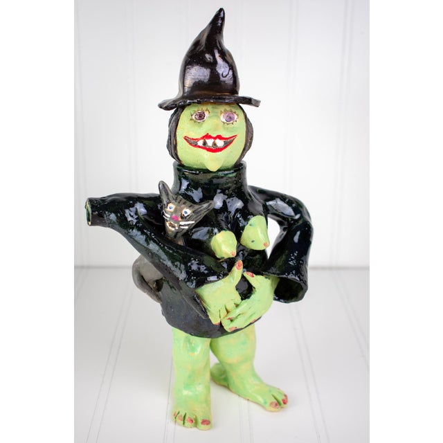 Signed Postmodern Feminist Sculptural Pottery - Witch Teapot | Chairish