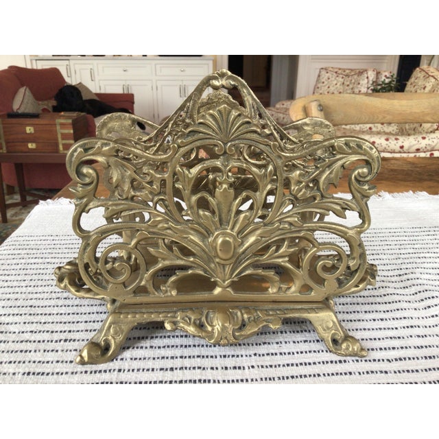 Mid 20th Century Art Nouveau French Brass Letter Rack for Stationary ...