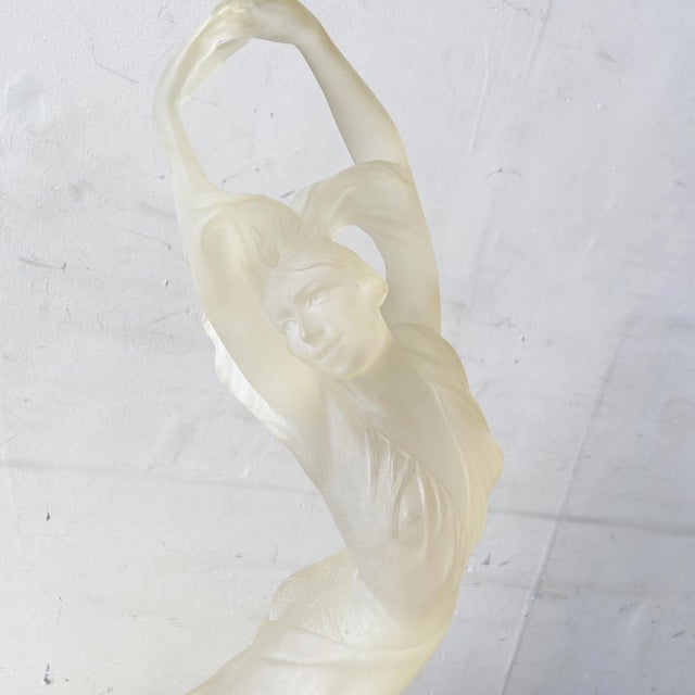 1980s Postmodern Crystallus Frosted Resin Woman Sculpture | Chairish