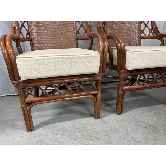 Vintage Rattan Tall Back Chairs With Cane- a Pair | Chairish
