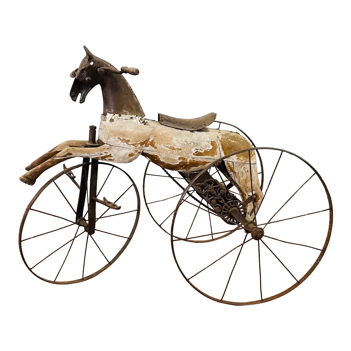 Antique French Velocipede Horse Tricycle | Chairish