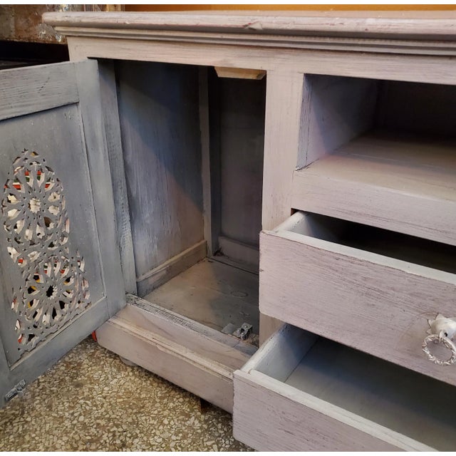 Arabesque Moroccan Wooden Low Console | Chairish