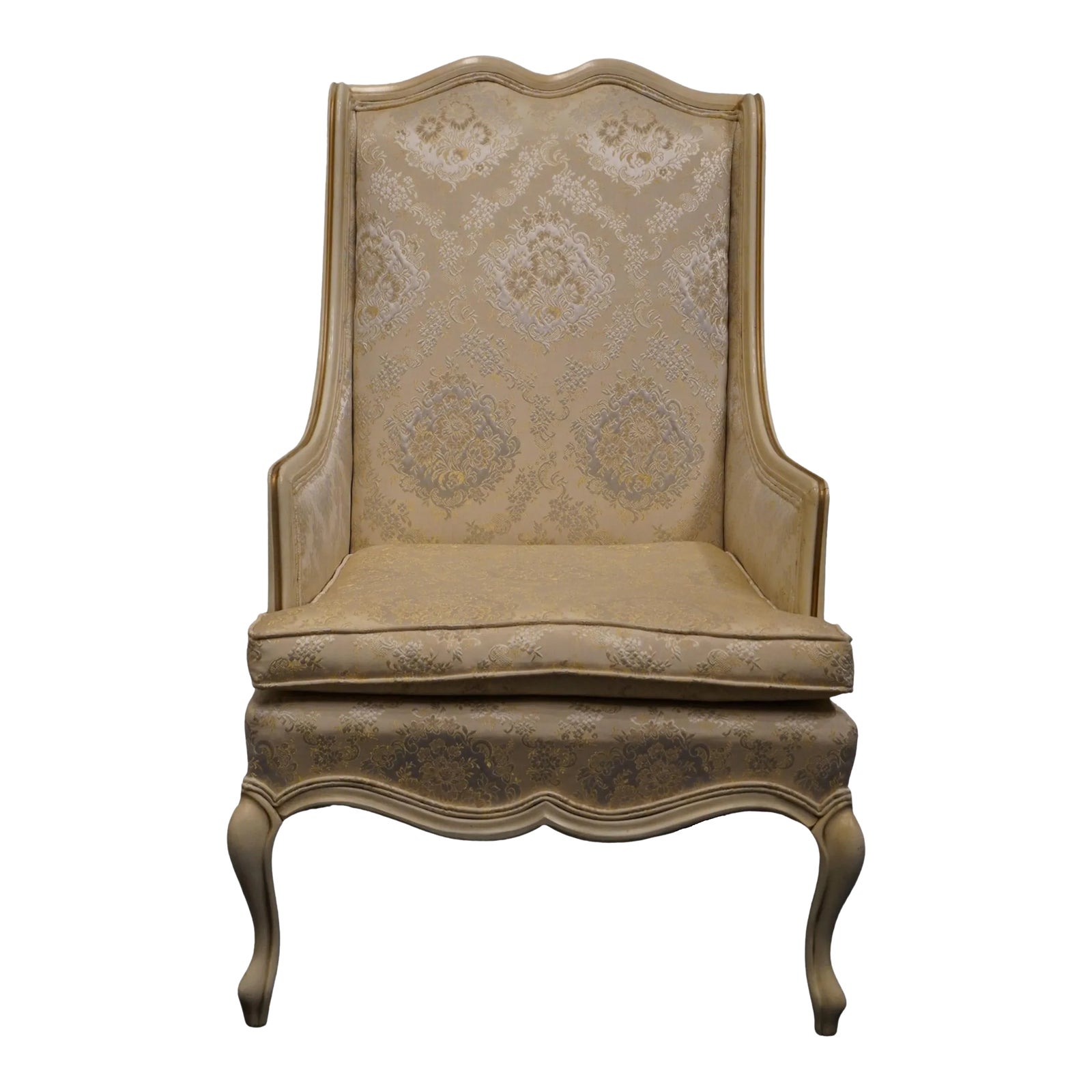Prince Howard Furniture Co. Cream French Provincial Accent Wingback Arm ...
