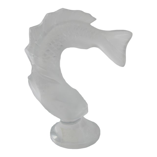 Lalique France Crystal Glass Koi Fish Small Figurine Paperweight | Chairish