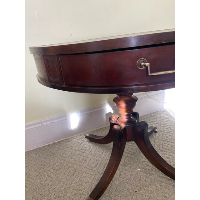 Mid 20th Century Traditional W & J Sloane Style Drum Leather Table Claw ...