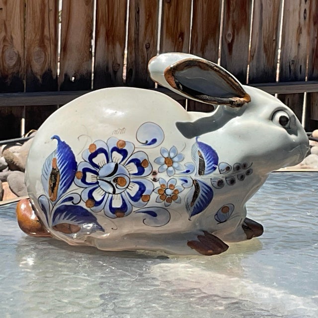 Large 1960s Tonala Bunny Figurine | Chairish