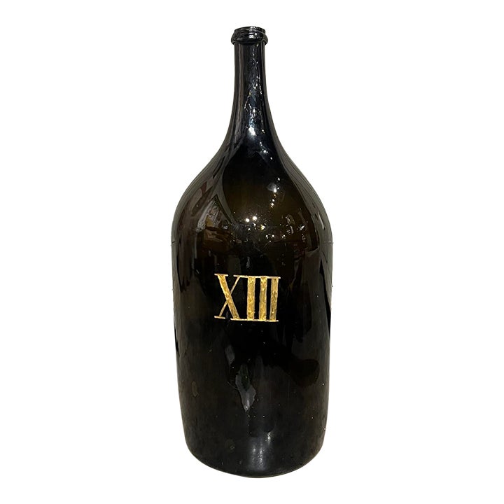 Large Antique French Hand Blown and Painted Wine Bottle, Normandy ...