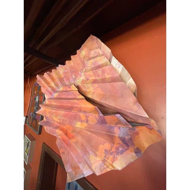 Painted and Pleated Canvas on Frame | Chairish