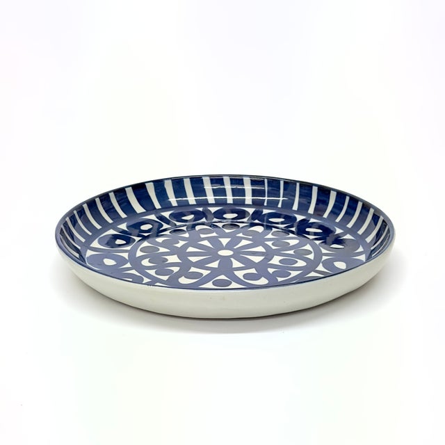 Mid-Century Dansk Blue and White Abstract Ceramic Decorative Platter ...