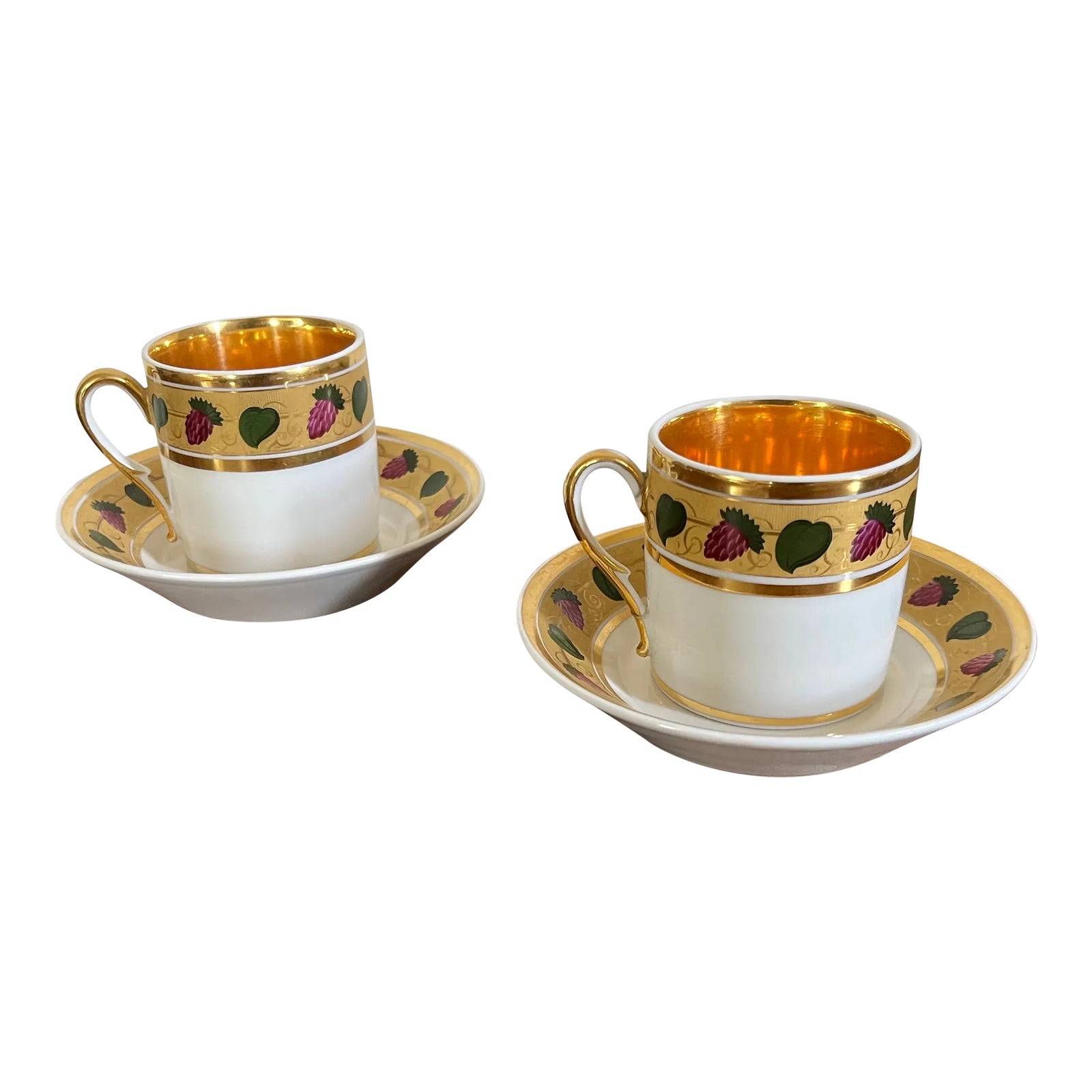Antique Early 19th Century French Empire Paris Porcelain Coffee Cans or ...