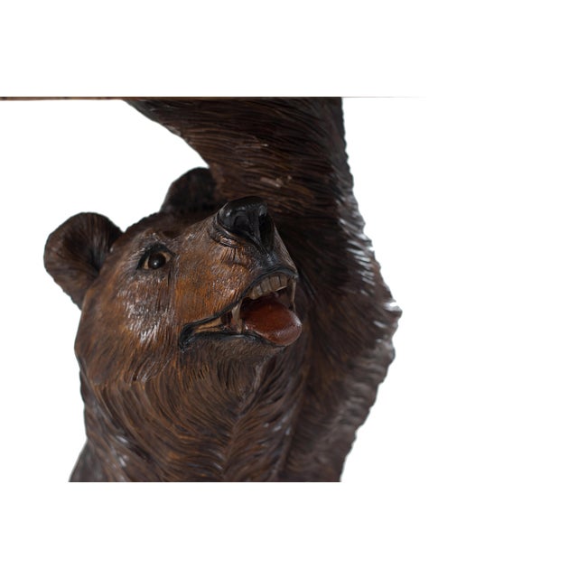 Rustic Black Forest Walnut Bear End Table | Chairish
