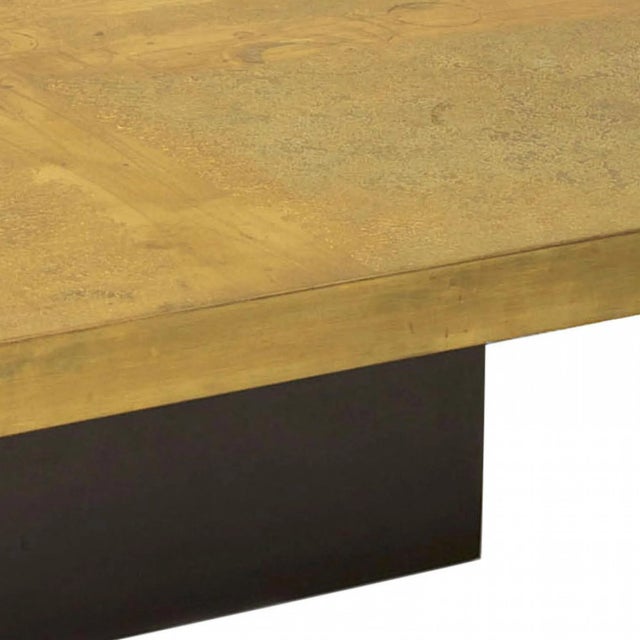 George Mathias Belgian Modern Square Etched Brass Coffee Table | Chairish