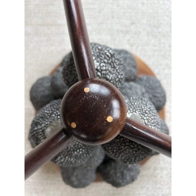 Artisan Made Sculptural Black Walnut Cast Aluminum & Glass Coffee Table ...