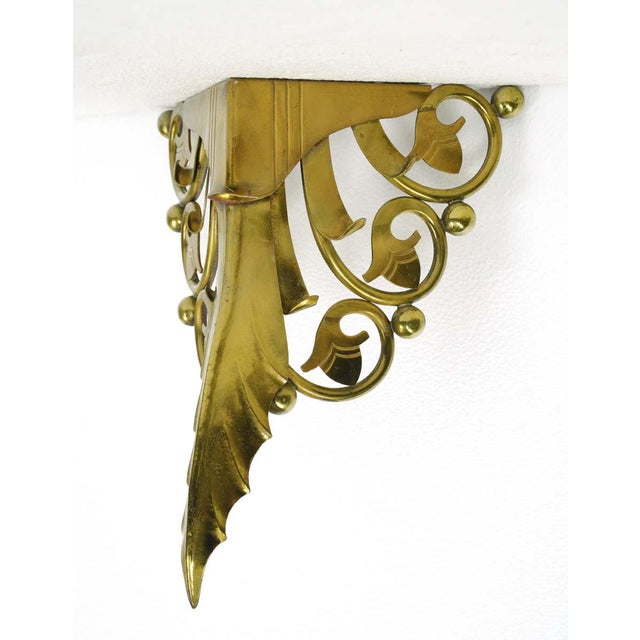 Pair of Mid 20th Century Bronze Art Deco Outside Corner Brackets | Chairish